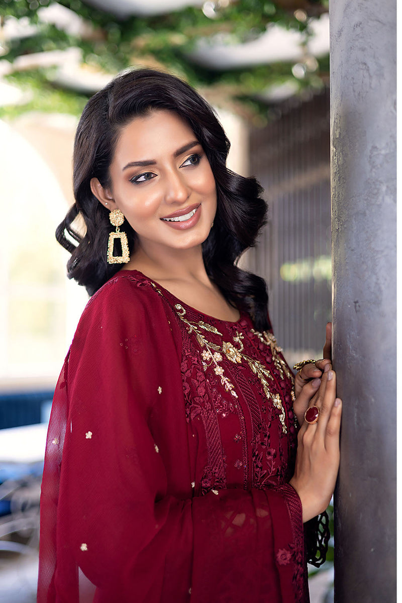 Antique Rouge | Azure Ensembles Chiffon 3PCS 2023 – Brands.PK